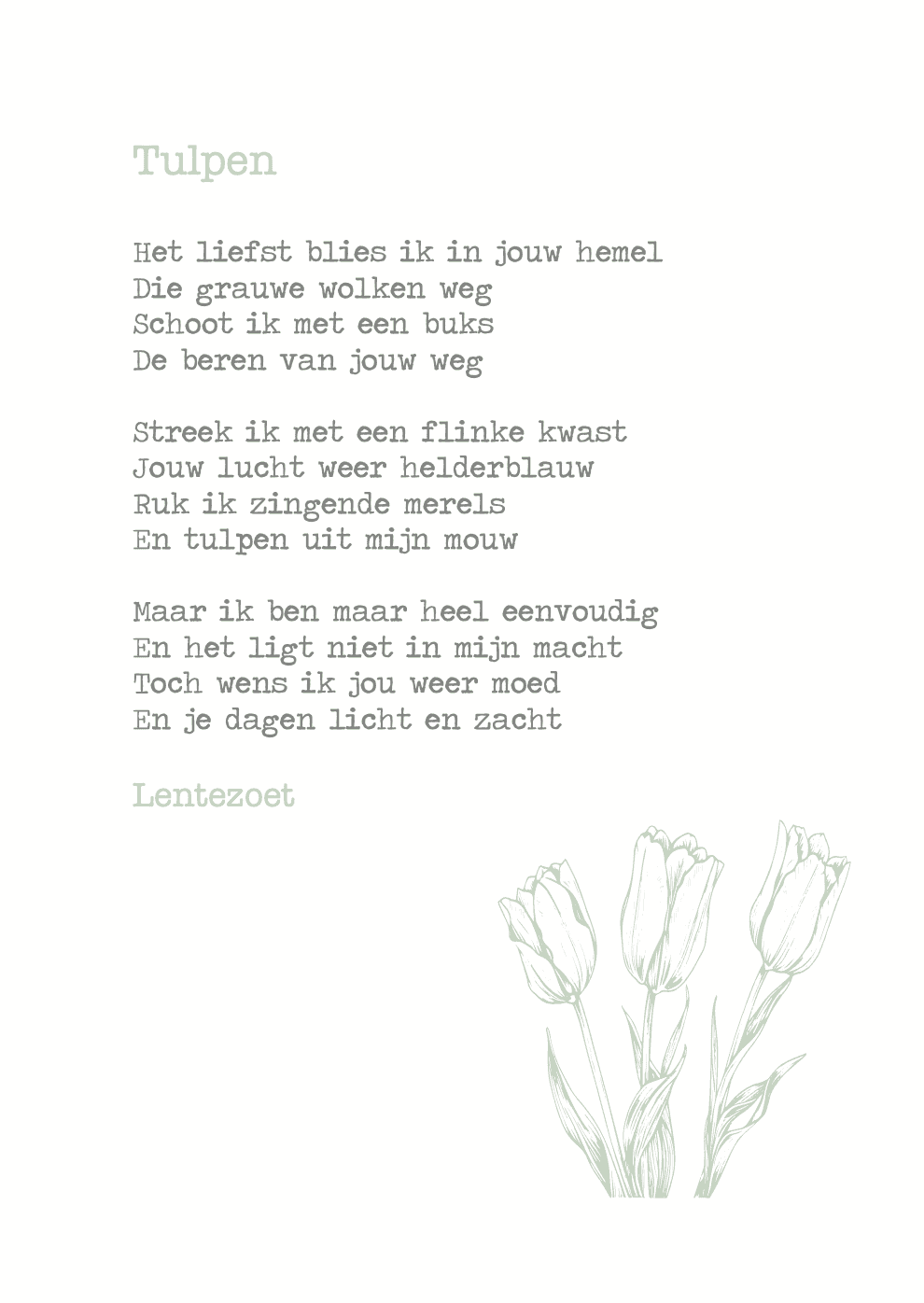 Gedicht Tulpen van Lentezoet, onmacht en troo - liefsvanlauren.nl